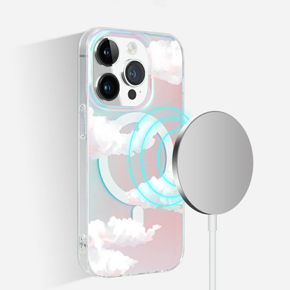 Celestial Elegance | Cloud Iridescent Glitter Transparent Sky Case ...