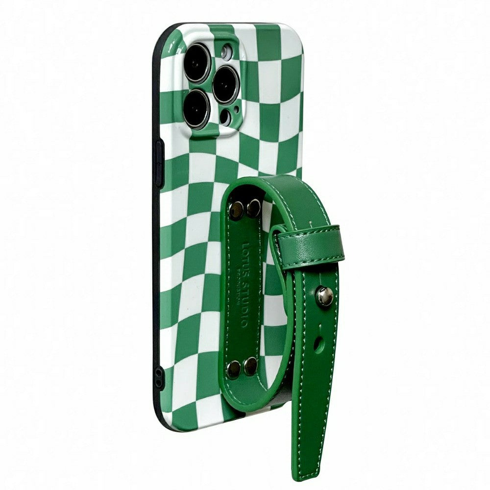 Retro Waves | Green Checkered Wavy Checkerboard Case – Casenique